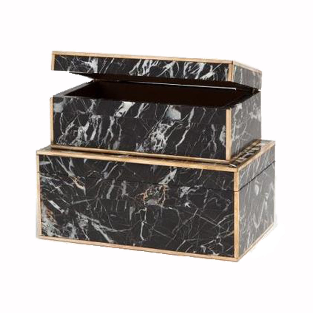 Gold Rimmed Marble Box – Pieces